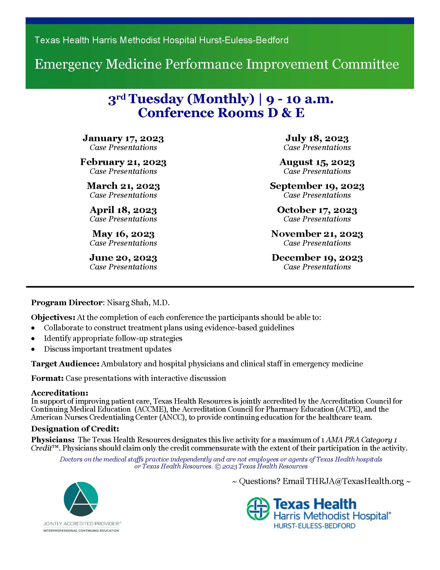 THHEB Emergency Medicine Performance Improvement Committee - Case ...