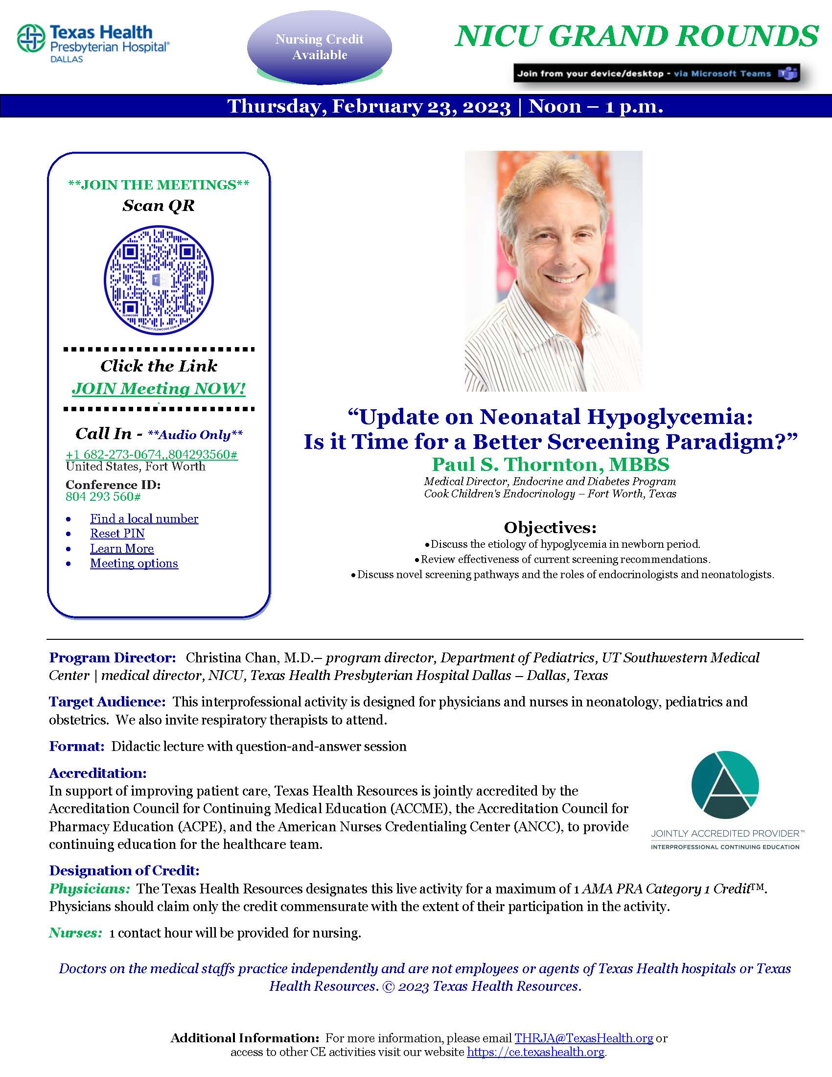 THD NICU Grand Rounds - Update on Neonatal Hypoglycemia: Is It Time For ...