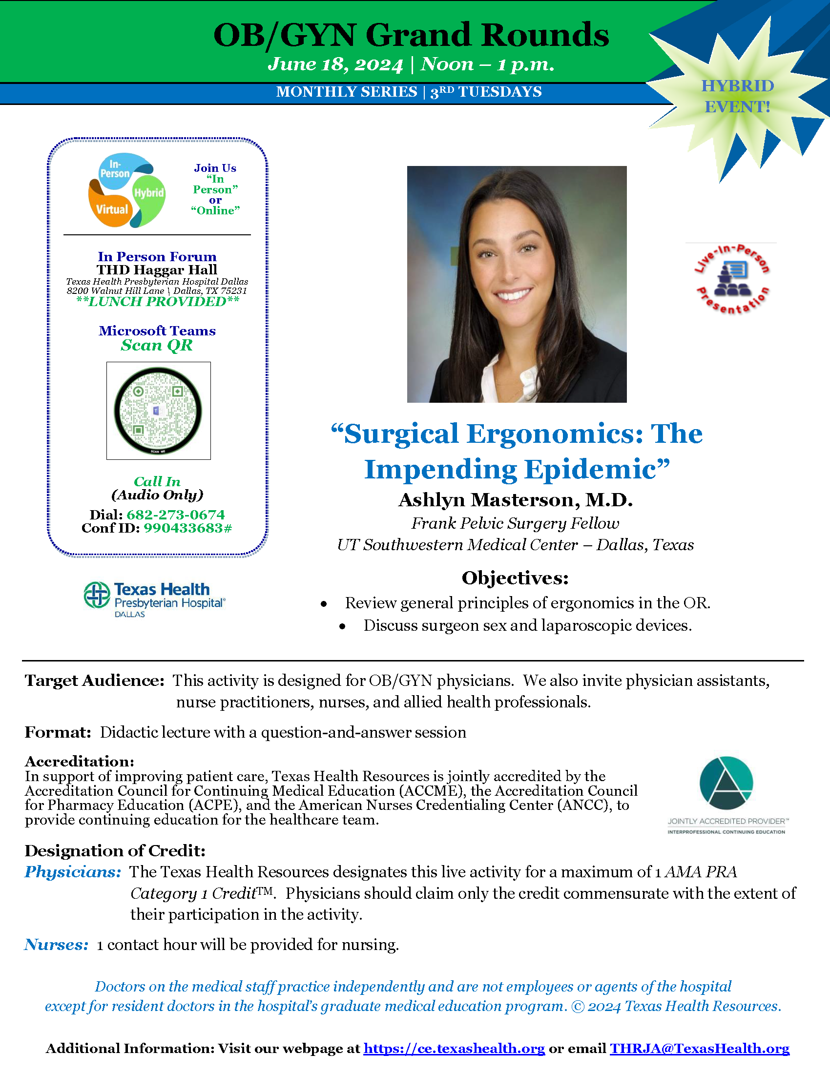 THD OB/GYN Grand Rounds - Surgical Ergonomics: The Impending Epidemic ...