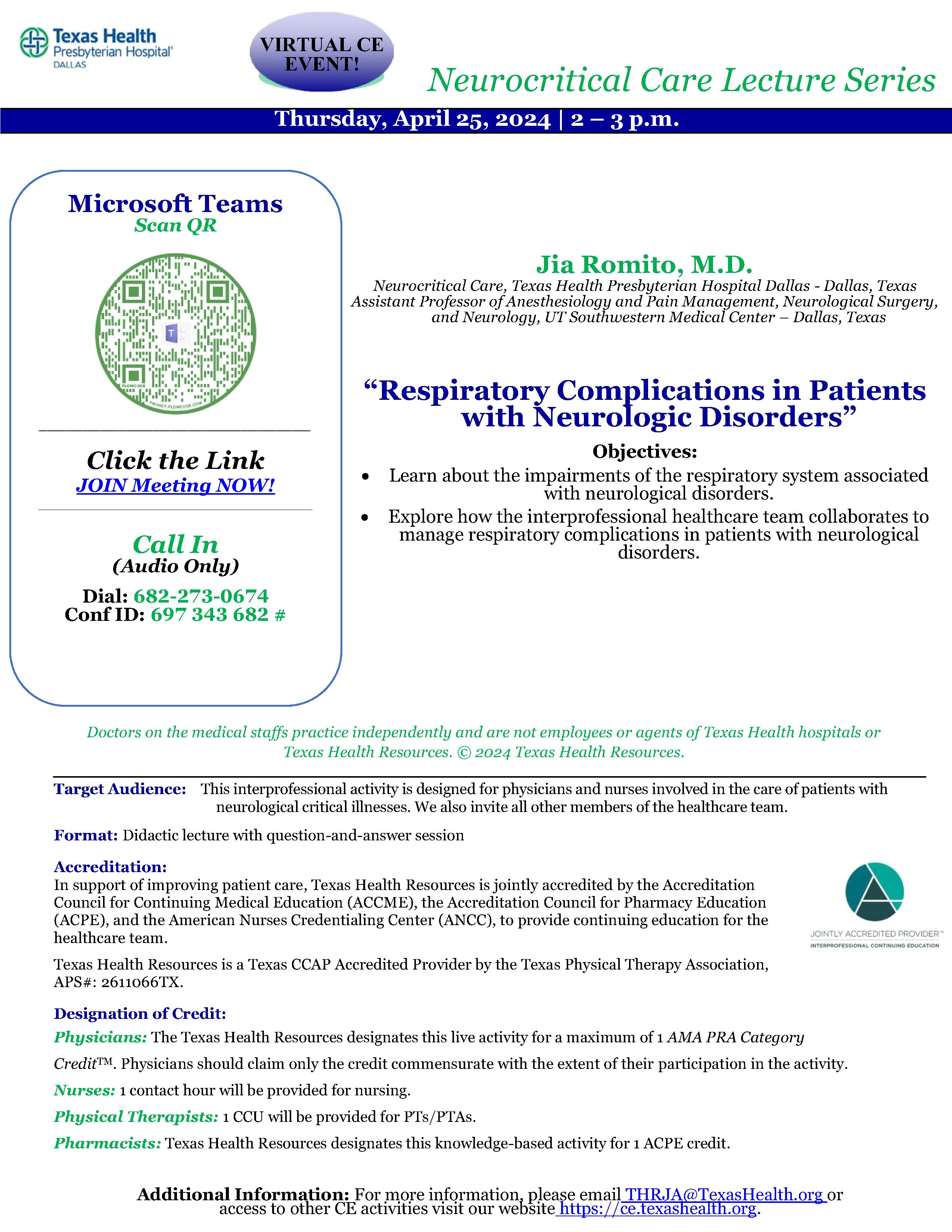 THD Neurocritical Care Lecture Series - Respiratory Complications in ...