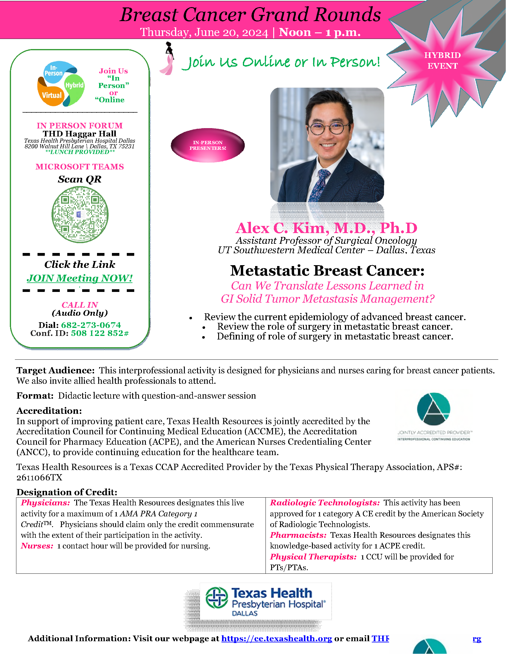 THD Breast Cancer Grand Rounds - Metastatic Breast Cancer: Can We ...