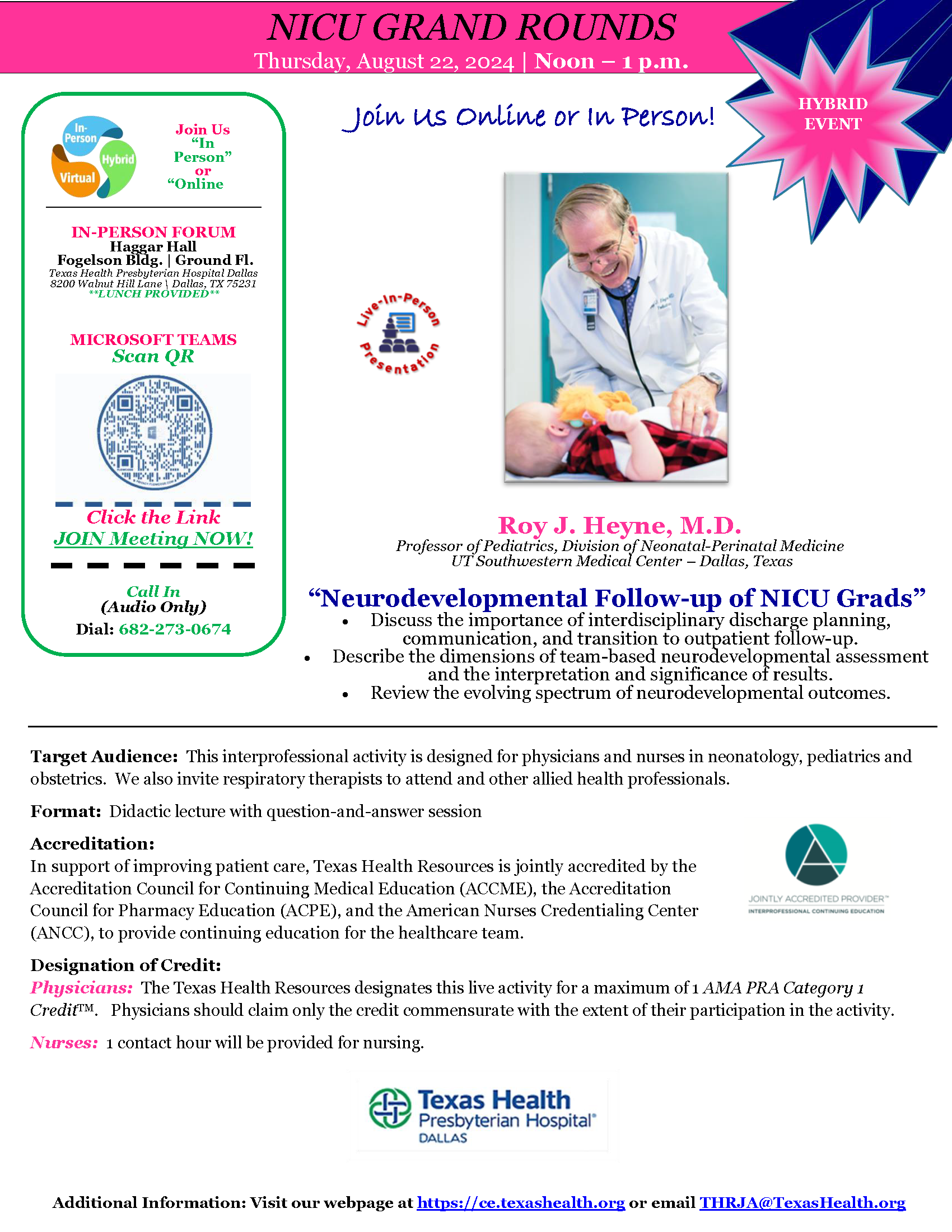 THD NICU Grand Rounds - Neurodevelopmental Follow-up of NICU Grads ...