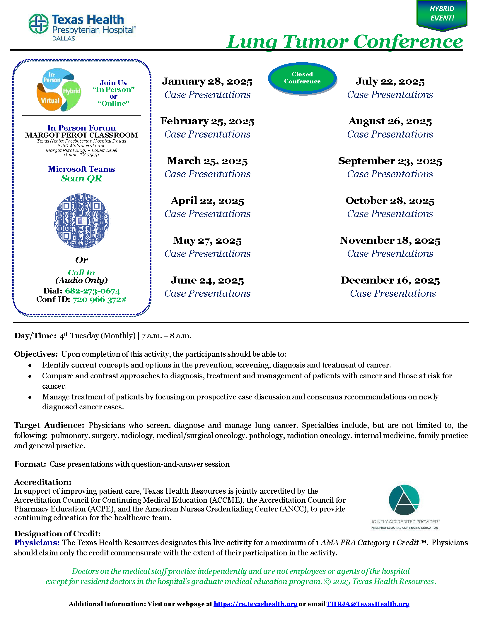 THD Lung Tumor Conference - Case Presentations | Texas Health Resources
