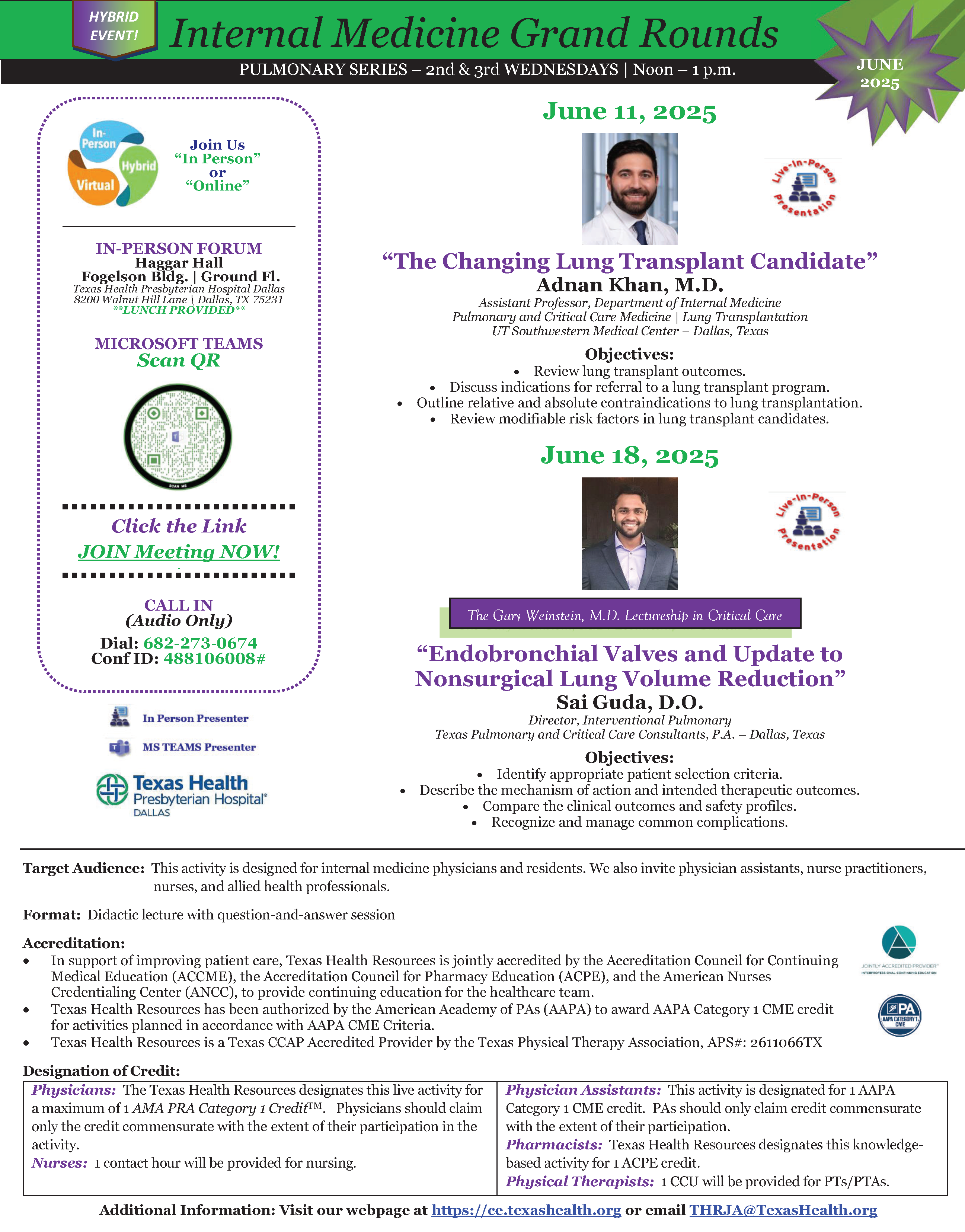 THD Internal Medicine Grand Rounds - Endobronchial Valves and Update to ...